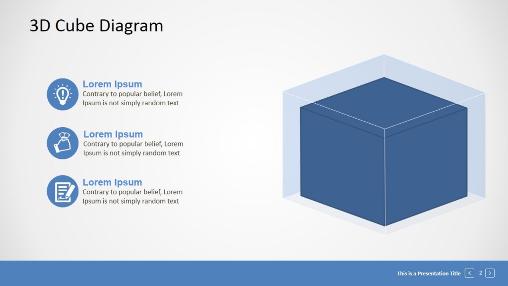 Two Layers 3D Cube Diagram for PowerPoint - SlideModel