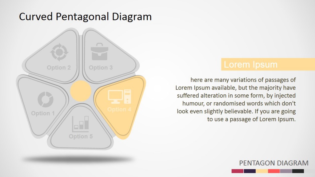 3D Shapes Pentagon Five Step Diagram for PowerPoint - SlideModel