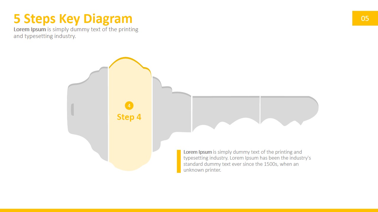 5 Steps Key PowerPoint Diagram & Presentation Slides