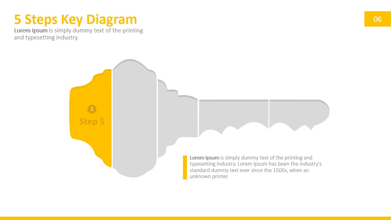5 Steps Key PowerPoint Diagram & Presentation Slides