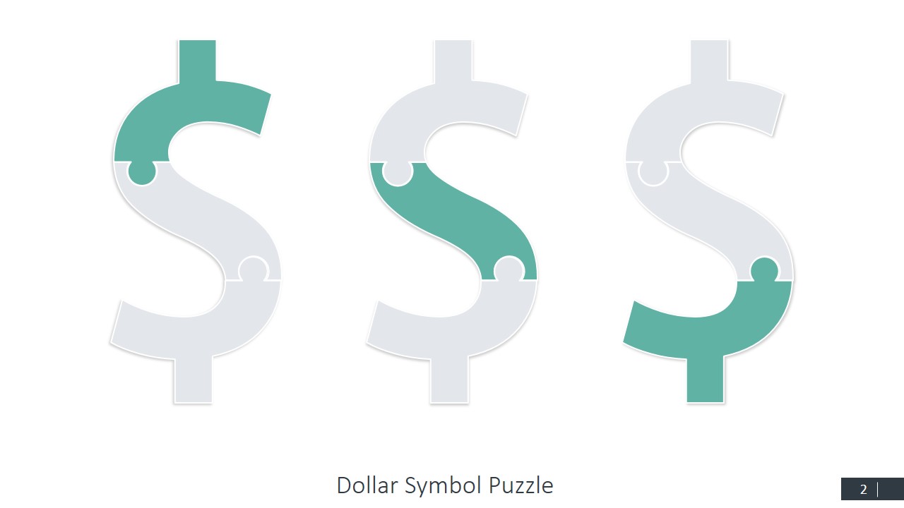 Currency Symbols Puzzle Shapes for PowerPoint - SlideModel