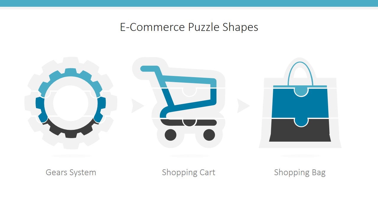 E-Commerce Icons Puzzle PowerPoint Shapes - SlideModel