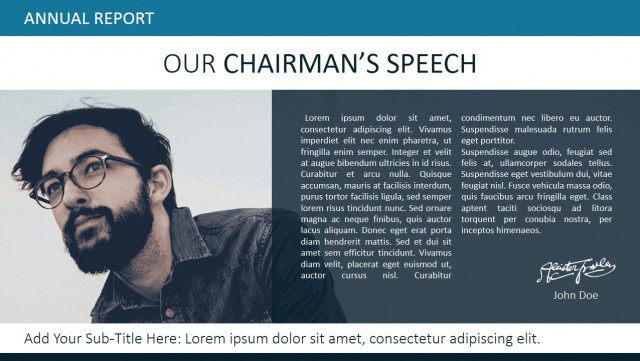 Our Chairman Message PowerPoint Template - SlideModel