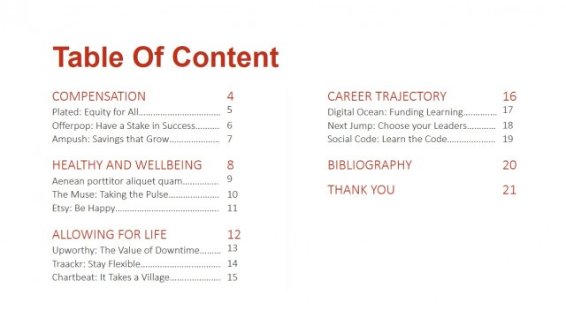 Table of Content Slide Design for Playbook - SlideModel