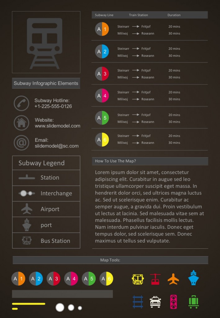 Transit Map Style PowerPoint Infographics Template - SlideModel