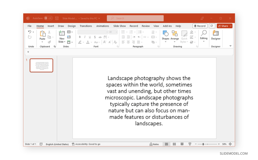 01 text in powerpoint SlideModel