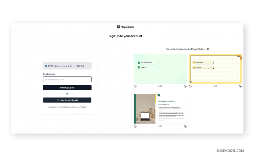 02-login-to-magic-slides-slidemodel-ai-compare - SlideModel