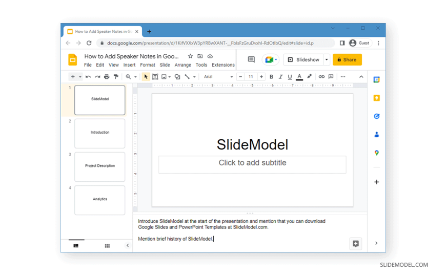 02 how to add speaker notes in google slides SlideModel