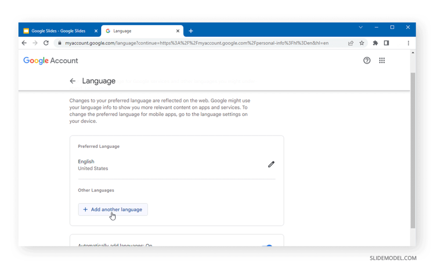 03 add another language in google slides SlideModel