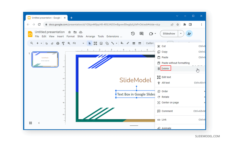 03 how to delete text boxes in google slides SlideModel