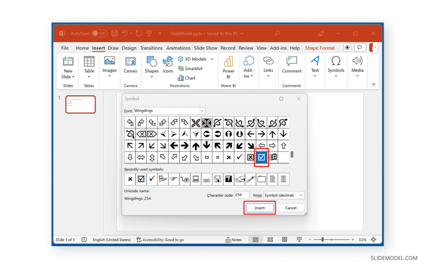 03 checkbox symbol in powerpoint SlideModel