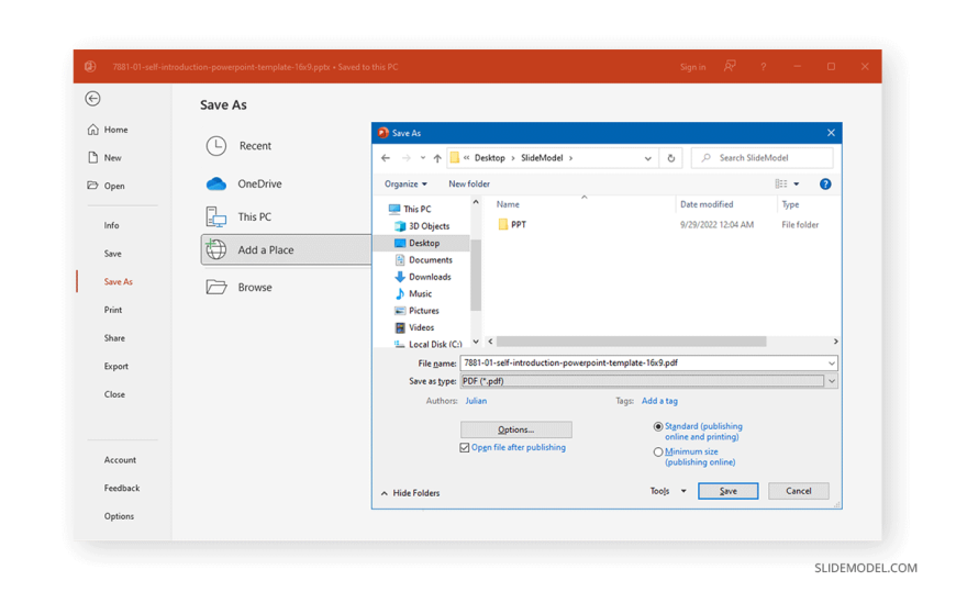 03 save pptx file as a pdf SlideModel