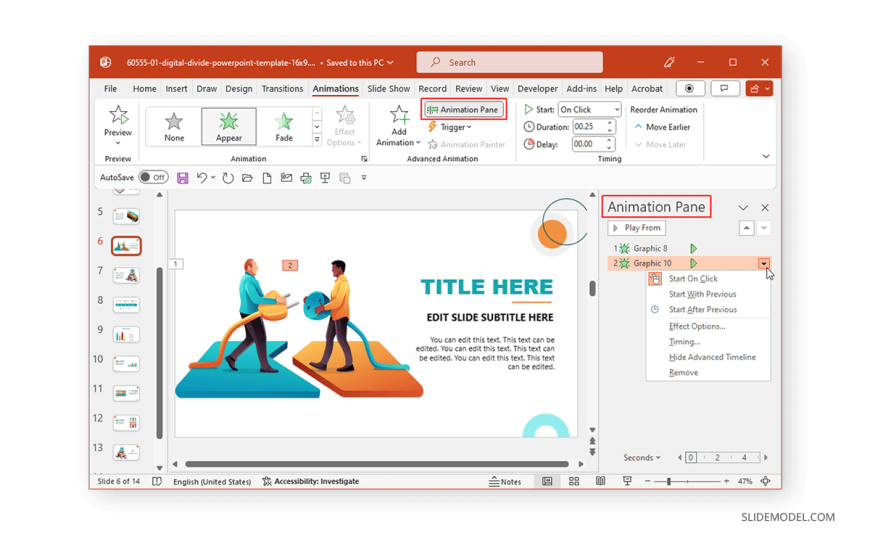 04 animation pane in powerpoint SlideModel