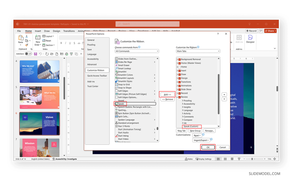 04-customizing-powerpoint-tabs-in-ribbon - SlideModel