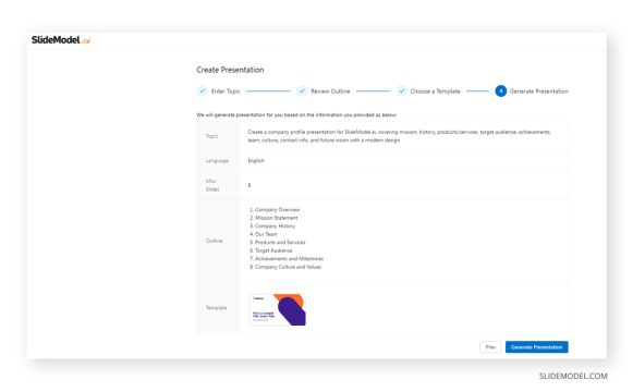 04-review-details-slidemodel-ai-company-profile-maker - SlideModel