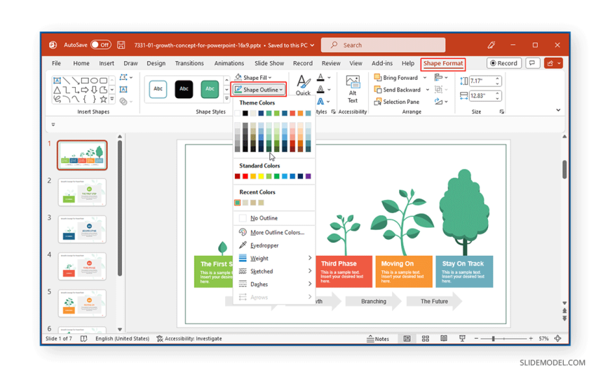 04 customize shape outline in powerpoint SlideModel