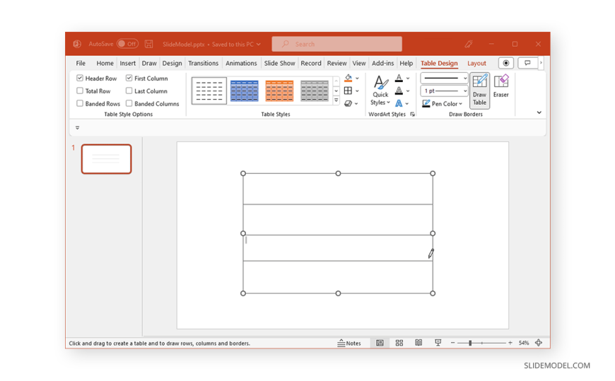 04 draw a table in powerpoint SlideModel