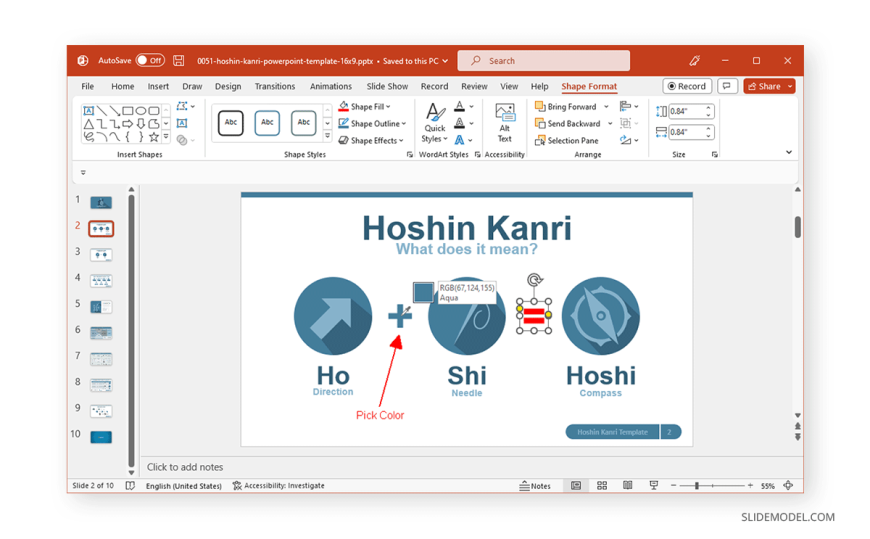 04 picking a color using the eyedropper tool in powerpoint SlideModel