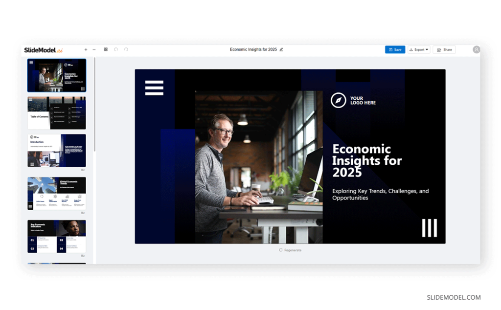05-generated-slide-deck-slidemodel-ai-economic-presentation - SlideModel