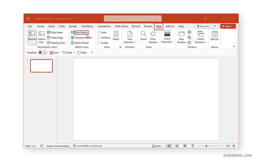 06 locate slidemaster in powerpoint SlideModel