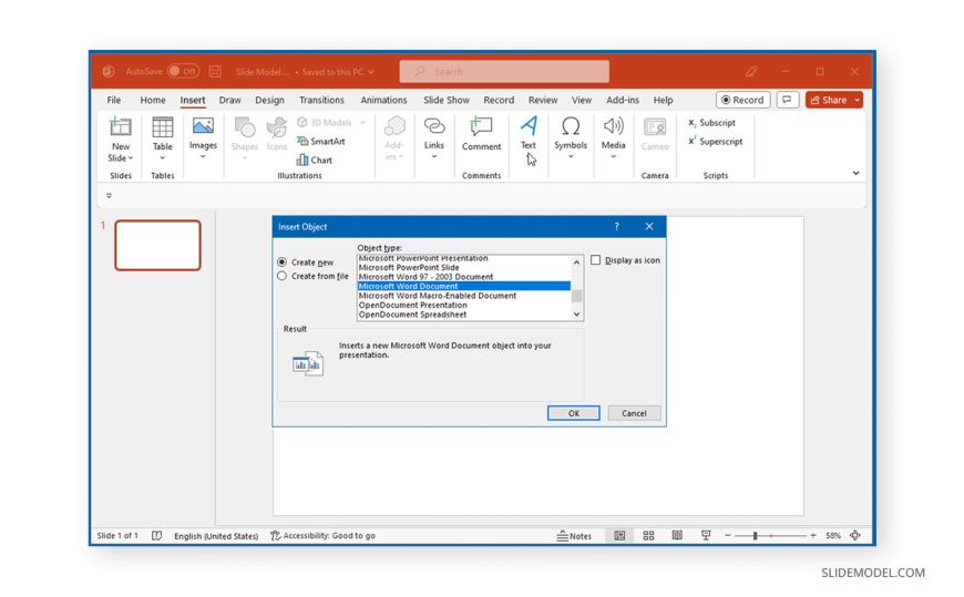 09 insert word document into powerpoint SlideModel