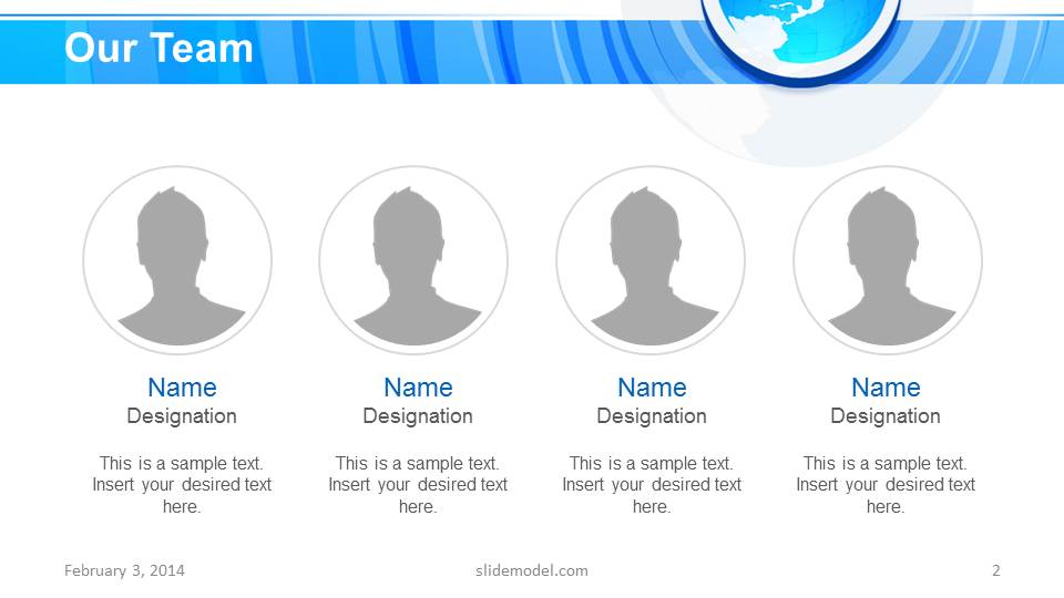 Blue Circle Professional PowerPoint Template & Slides