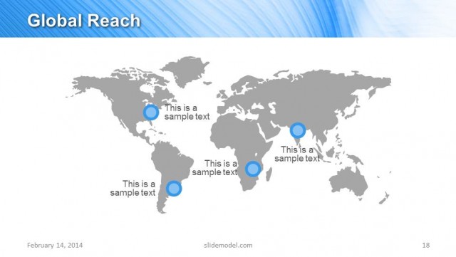 World Map PowerPoint Slide Design for Global Reach - SlideModel