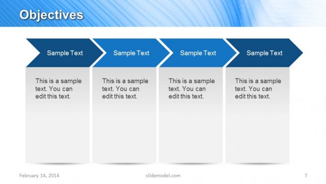 4 Chevron Arrows for Objectives Slide Design in PowerPoint - SlideModel