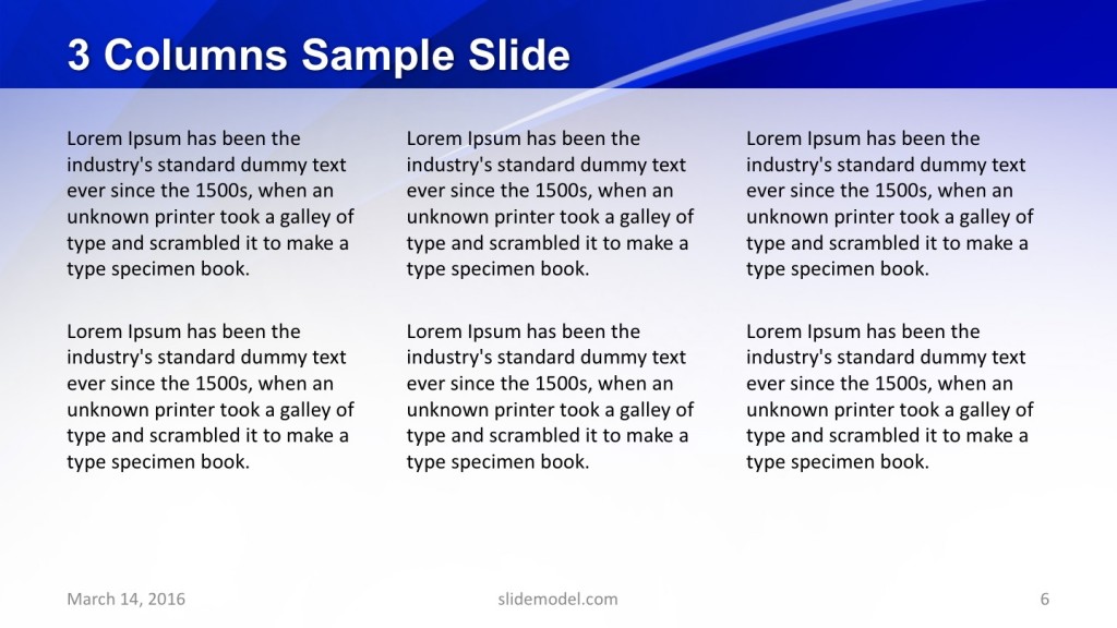 3 Columns PowerPoint Profile - SlideModel