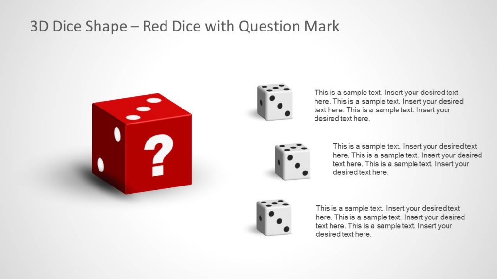 4 Dices for PowerPoint with Question Mark - SlideModel