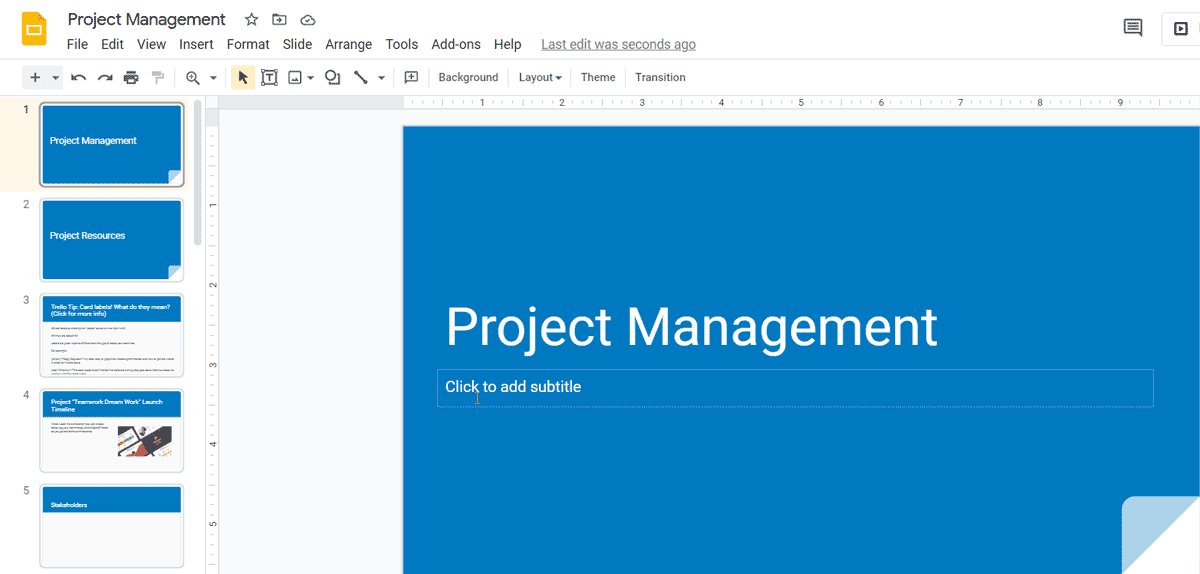12 edit presentation trello board created in google slides SlideModel