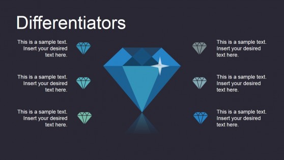 Animated Diamonds Metaphor Featuring Differentiators - SlideModel
