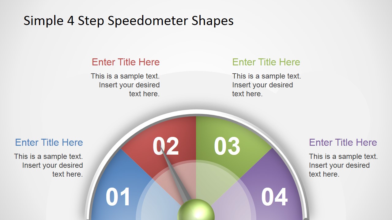 4 Steps Simple Speedometer Shapes for PowerPoint