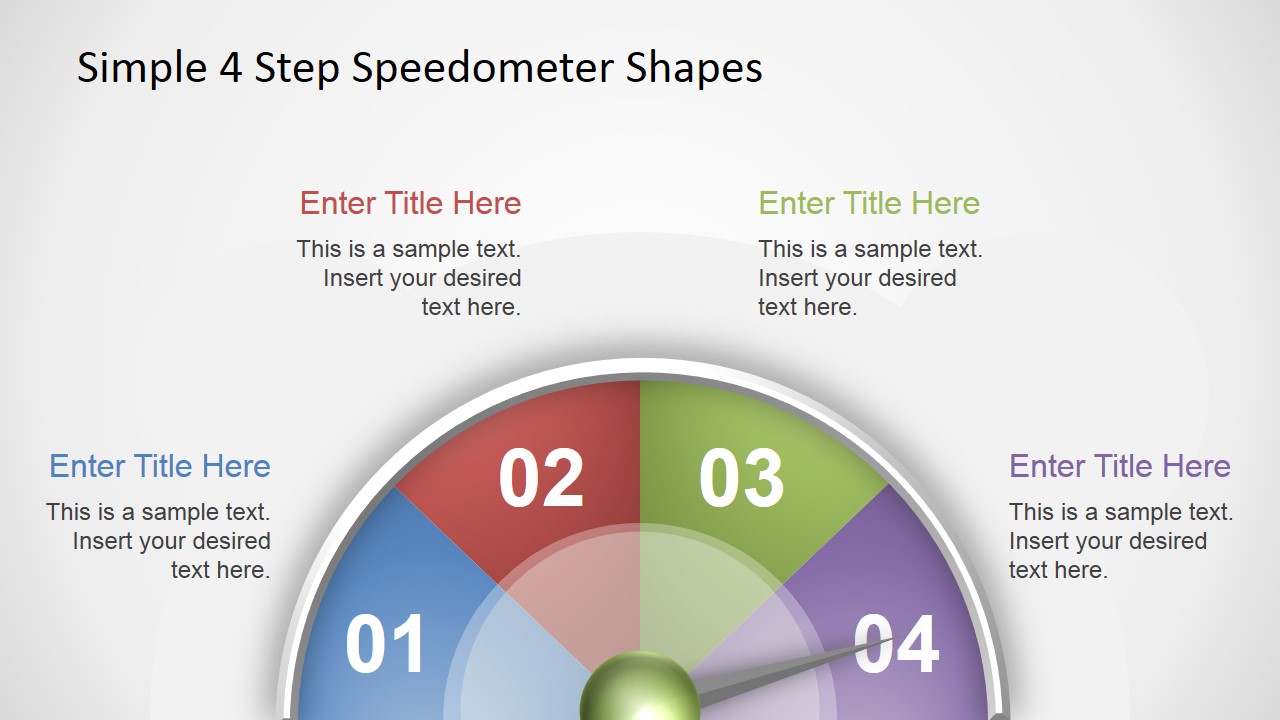 4 Steps Simple Speedometer Shapes for PowerPoint