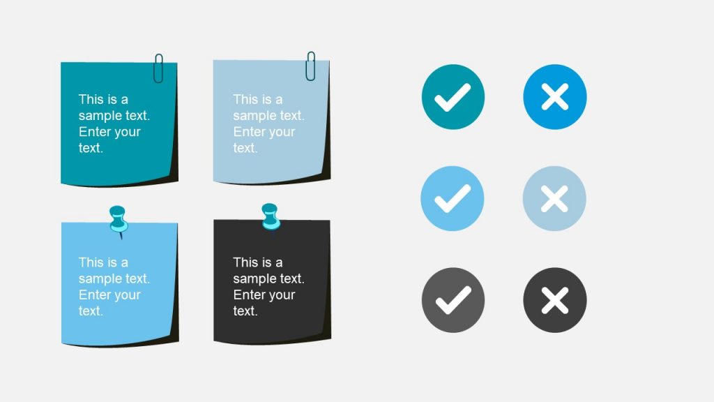 Key Notes Sticky Notes PowerPoint Shapes - SlideModel