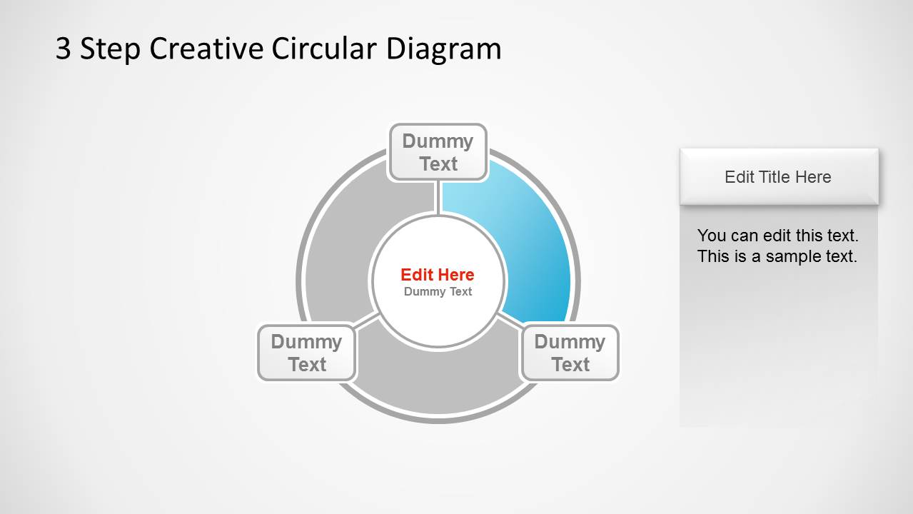 3 Step Creative Circular Diagram for PowerPoint - SlideModel