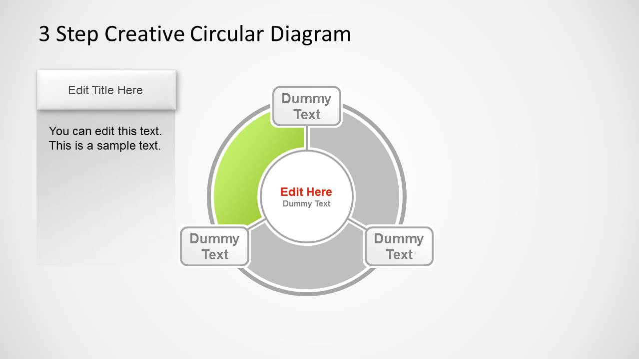 3 Step Creative Circular Diagram for PowerPoint - SlideModel