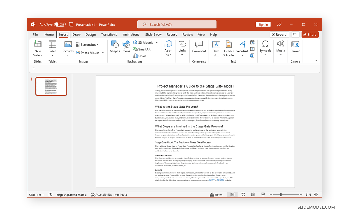 How To Insert A Word Document Into A PowerPoint Presentation