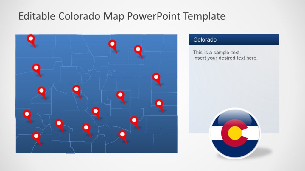 Editable Map Template of Colorado - SlideModel