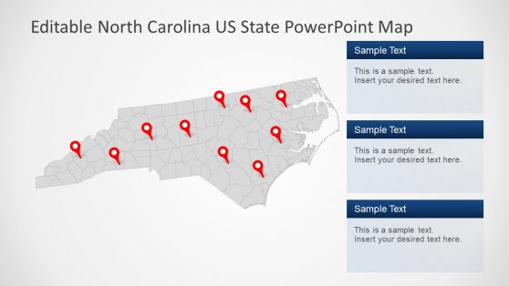 Presentation of Gray North Carolina Map - SlideModel