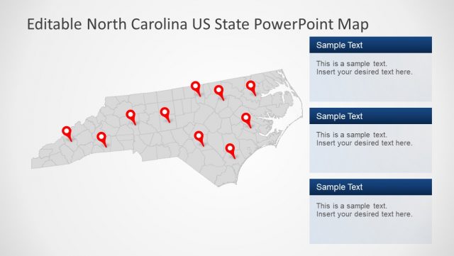 Presentation of Gray North Carolina Map - SlideModel