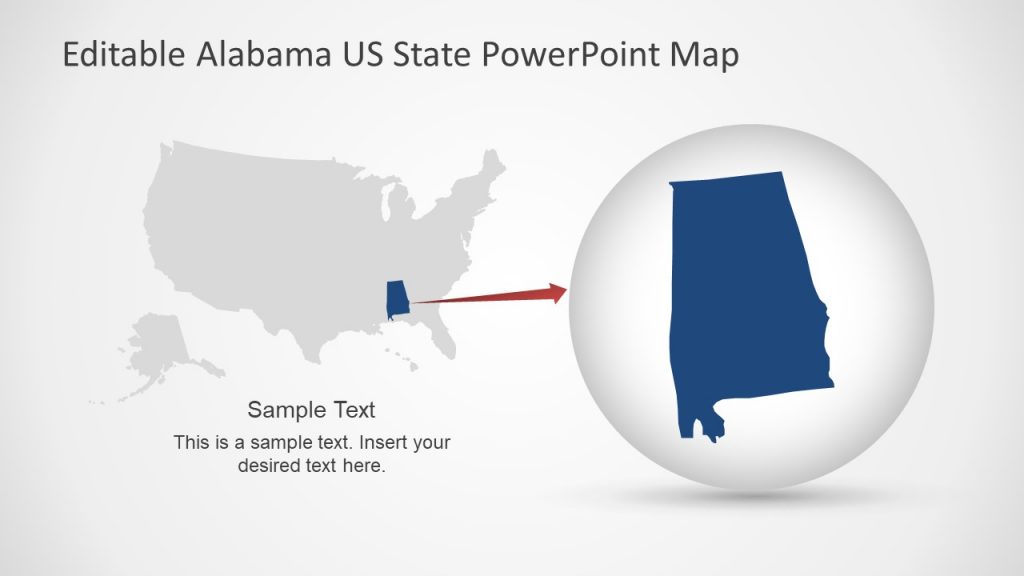 US Map PowerPoint Alabama - SlideModel