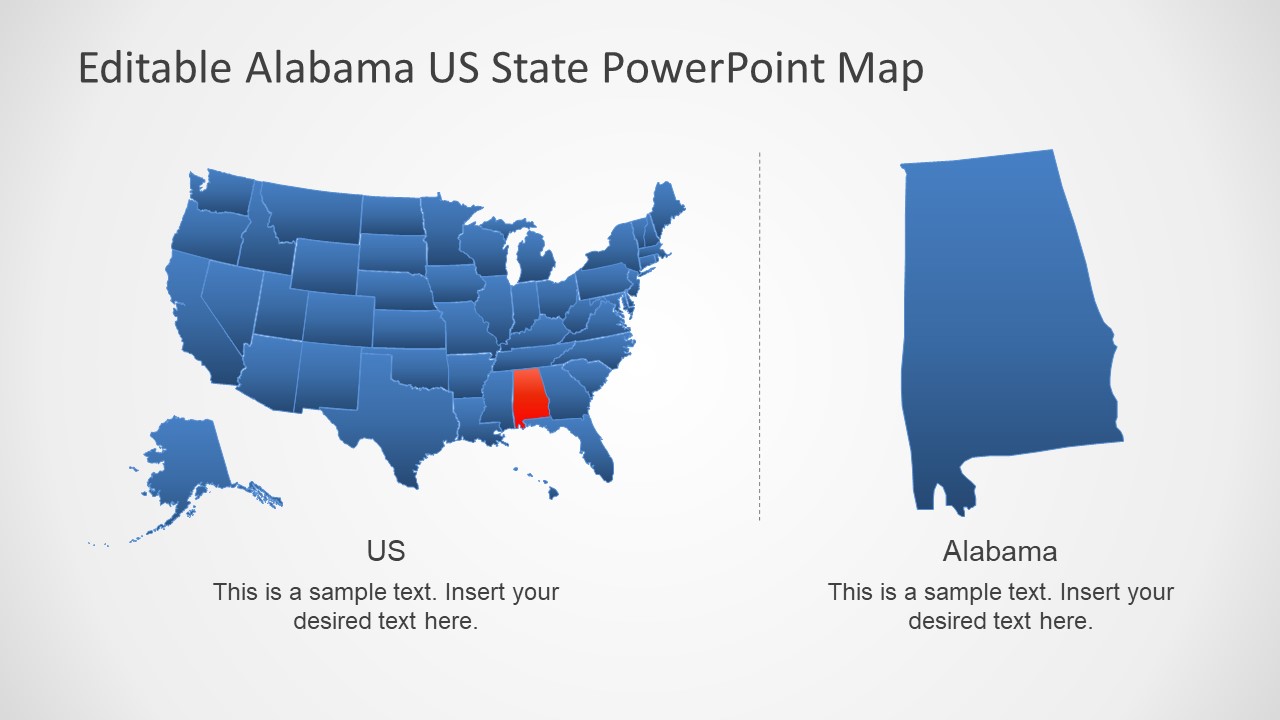 Alabama US State PowerPoint Map - SlideModel