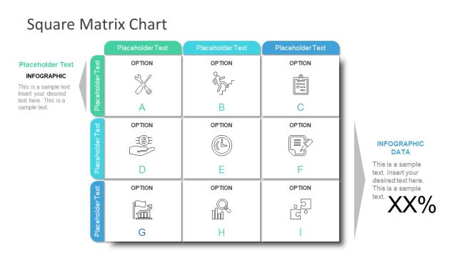 Infographic PowerPoint 3X3 Matrix Chart - SlideModel