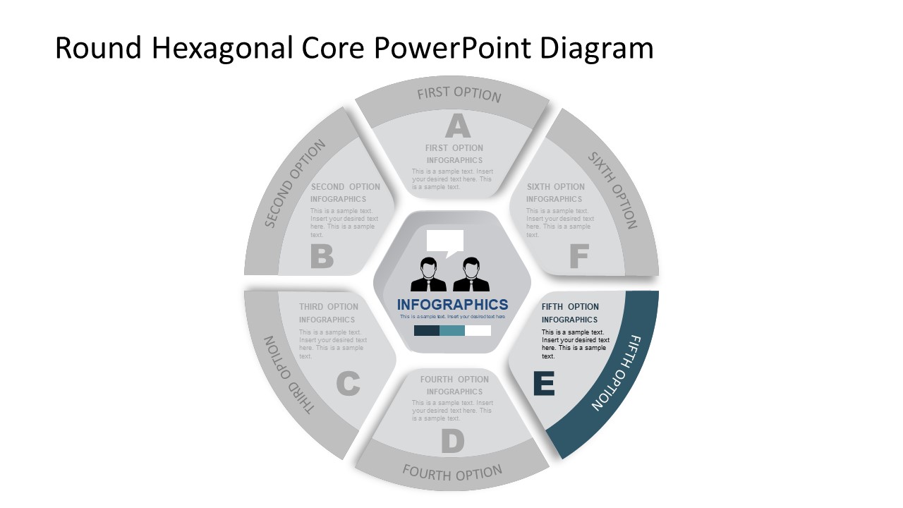 Round Hexagonal Core PowerPoint Diagram & Presentation Slides