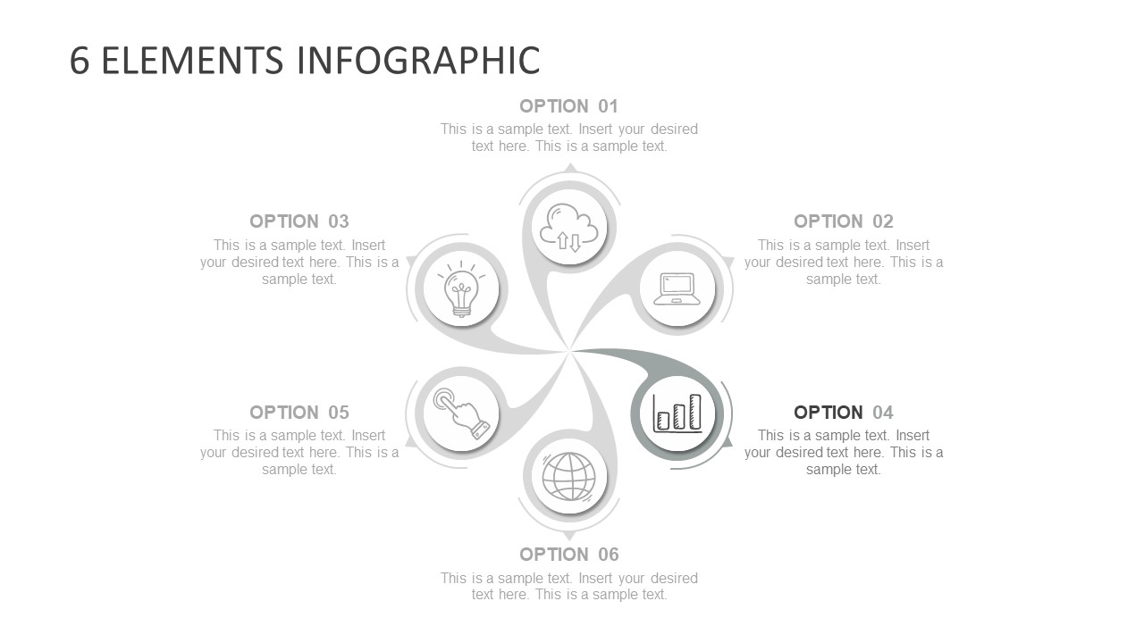 6 Steps Twirl Design PowerPoint Diagram - SlideModel