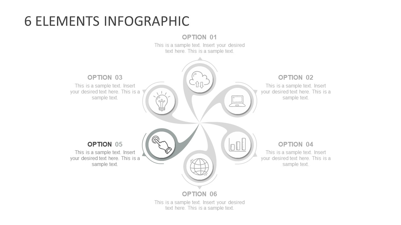 6 Steps Twirl Design PowerPoint Diagram - SlideModel