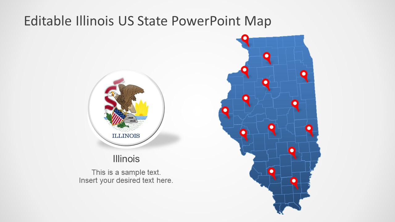 Illinois US State PowerPoint Map - SlideModel