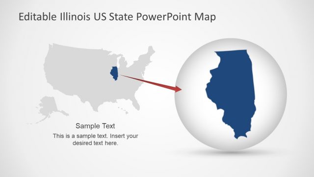 USA Map with Illinois - SlideModel