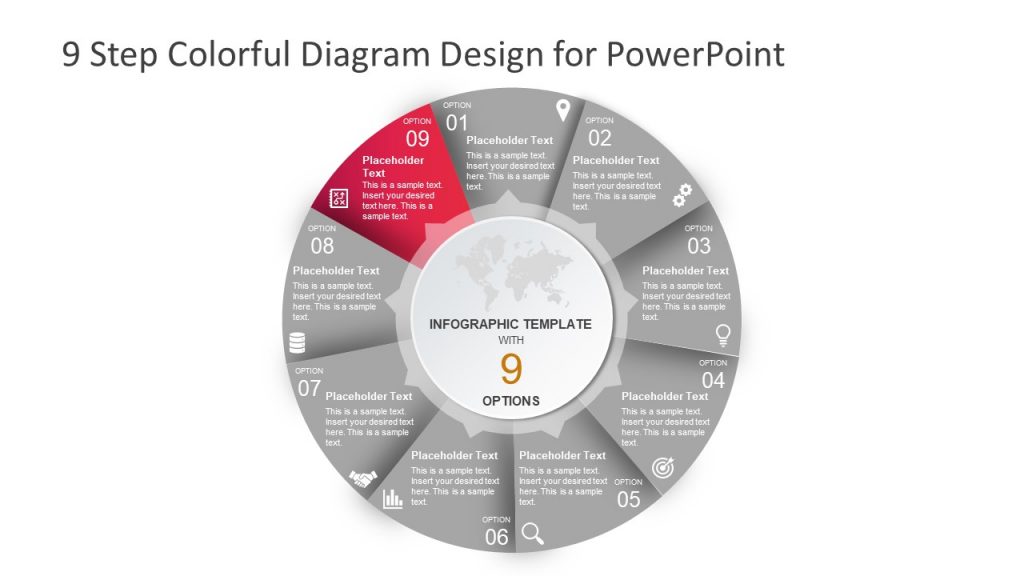 9 Step Colorful Process Cycle Design PPT - SlideModel